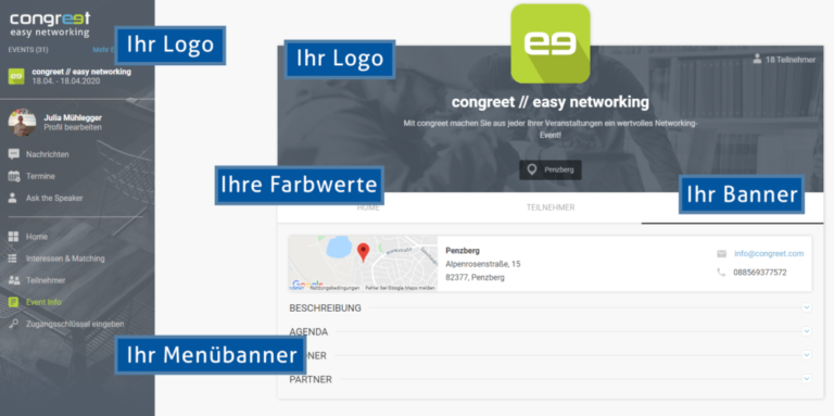 Einstellungen: Design-Einstellungen – congreet Help Center